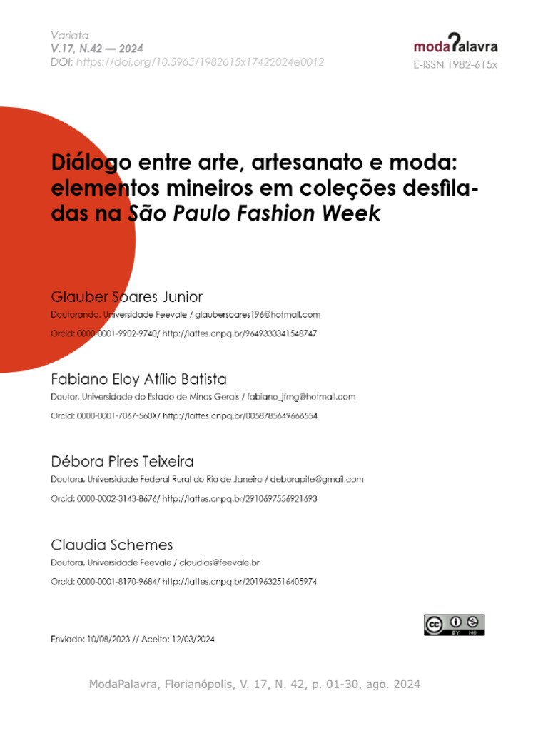Diálogo Entre Arte, Artesanato e Moda - Elementos Mineiros em Coleções ...