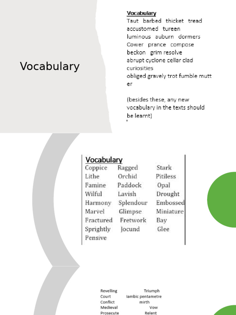 Vocabulary Year 7 | PDF