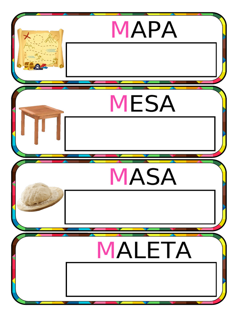 Tarjetas de Vocabulario | PDF