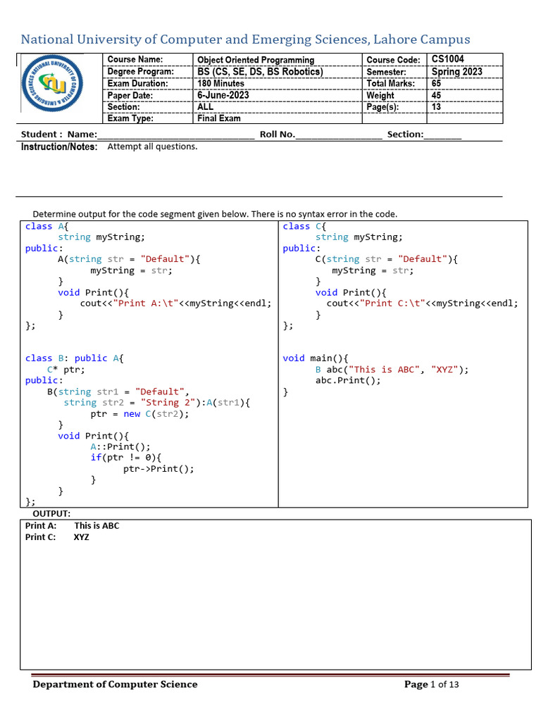 2023 - Final Solution - Spring - OOP | PDF | Integer (Computer Science) | Object Oriented ...