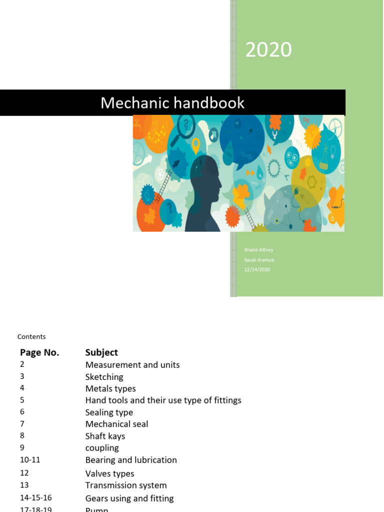 Mechanic Handbook by Khalid AlEnzy | PDF | Gear | Bearing (Mechanical)