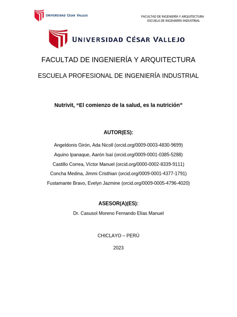 Nutrivit: Alimentación Saludable en Chiclayo | PDF | Marketing | Business