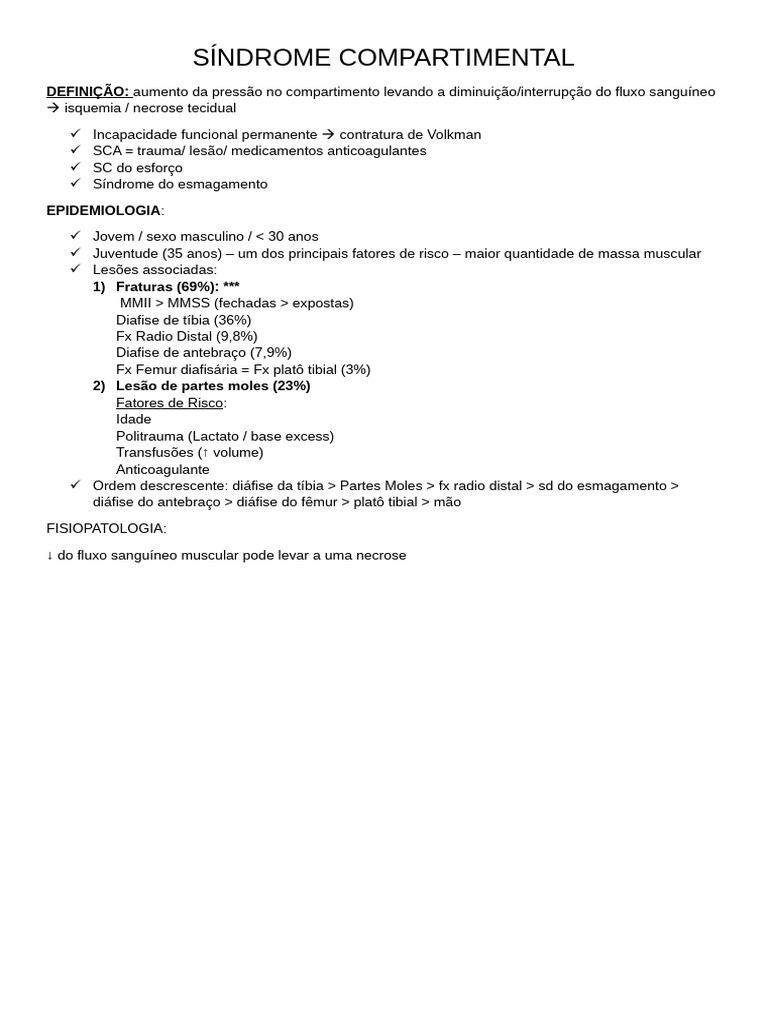 SÍNDROME COMPARTIMENTAL | PDF