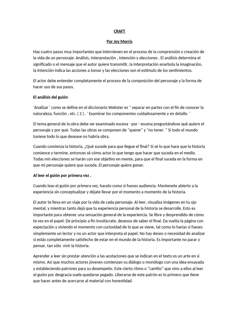 Análisis del Guion y Personajes | PDF | Pensamiento