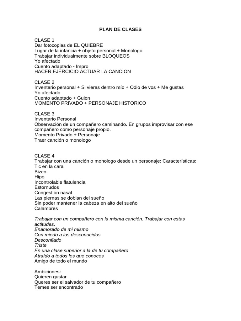 Plan de Clases | PDF