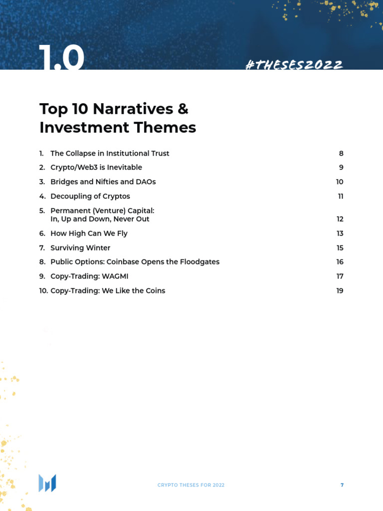 Top 10 Web 3.0 Narratives & Investment Themes | PDF | Cryptocurrency ...