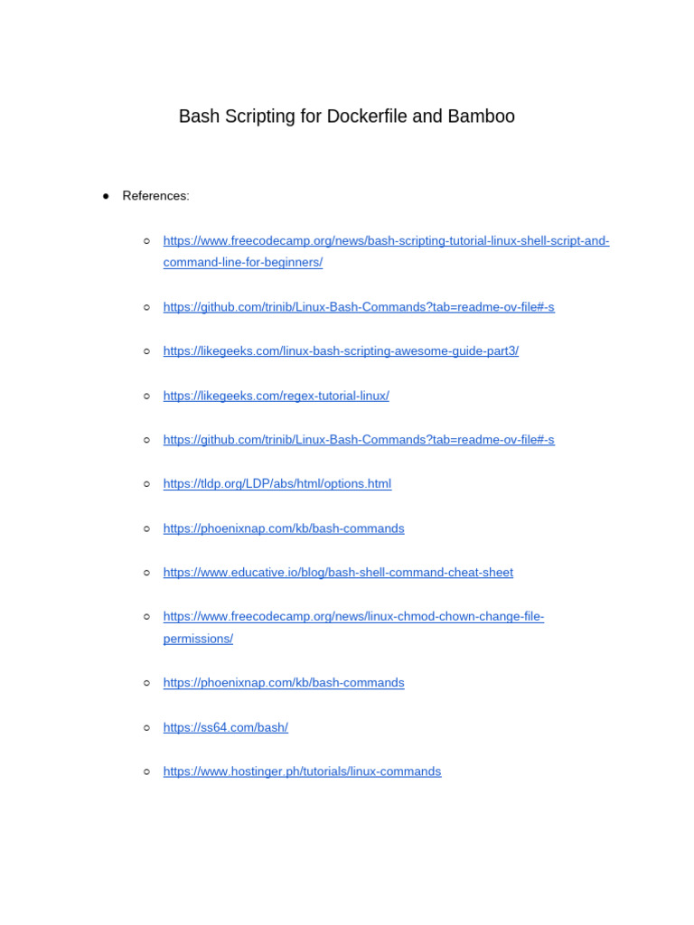 Bash Scripting For Dockerfile and Bamboo | PDF | Scripting Language ...