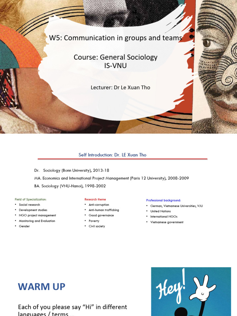 Sociology-W5 -Communication in Groups and Teams | PDF | Nonverbal Communication | Communication