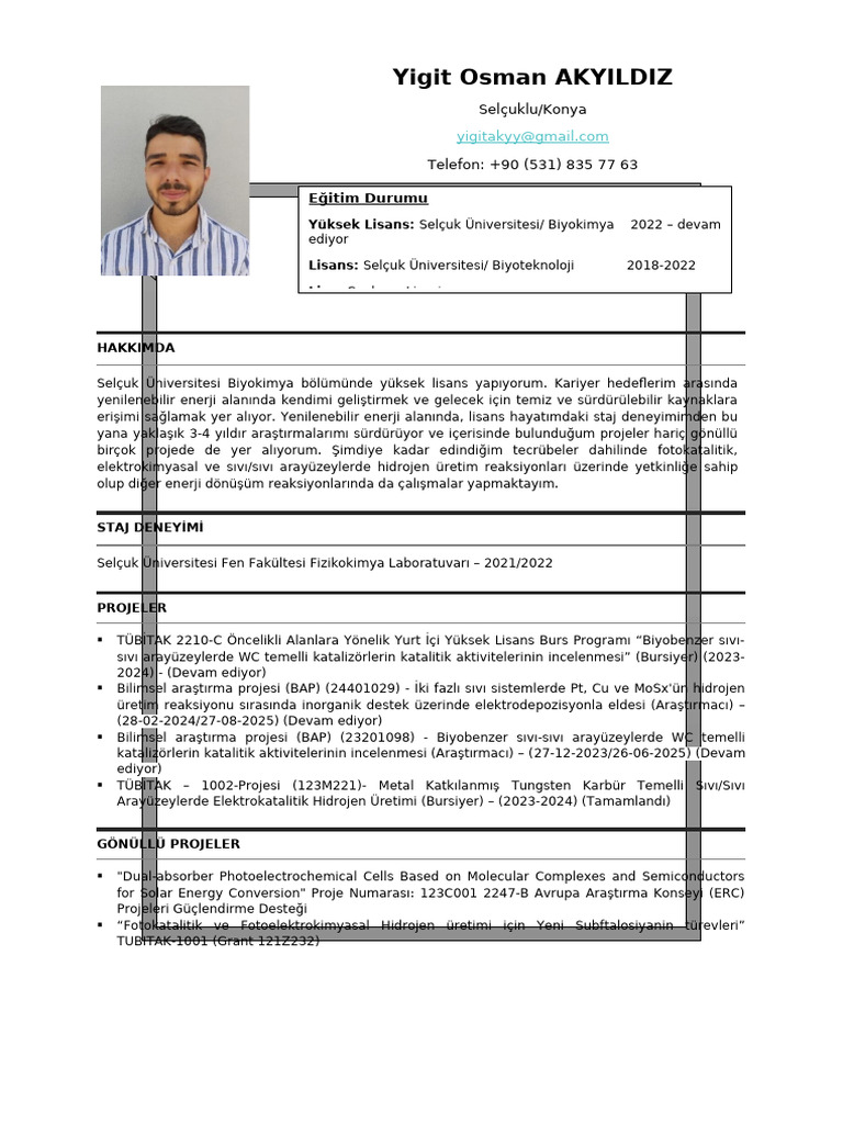 Yigit Osman Akyıldız CV | PDF