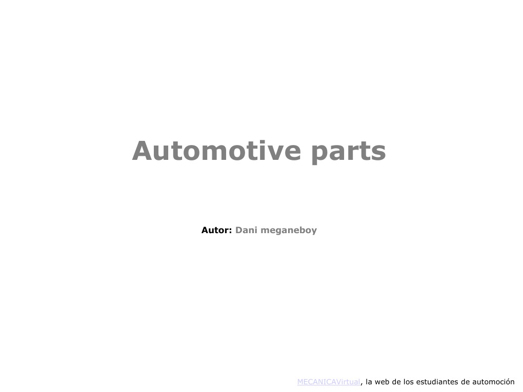 Comprehensive Guide to Automotive Parts | PDF