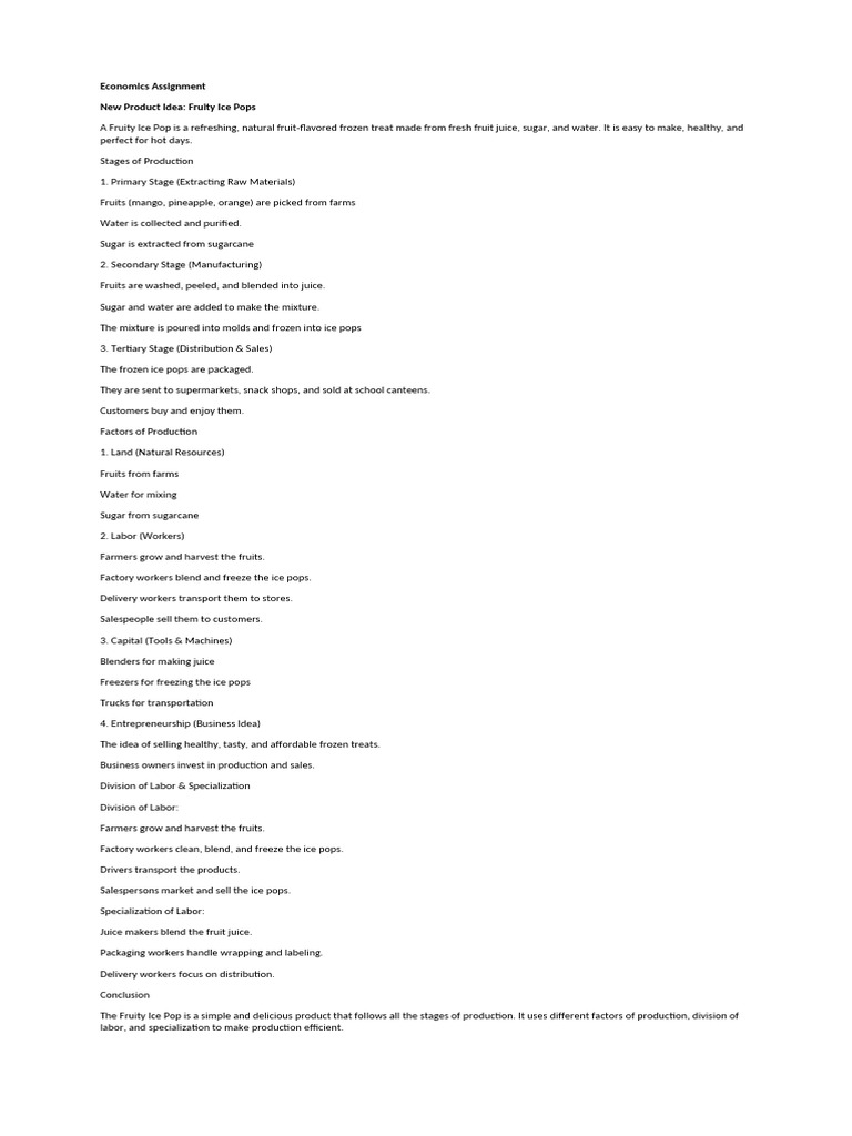 Economics Assignment | PDF