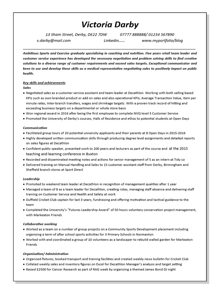 Example of Skills Based CV | PDF