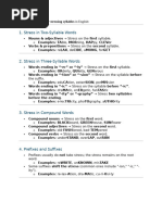 English Word Stress Rules With Exercises and Compound Adjectives | PDF ...