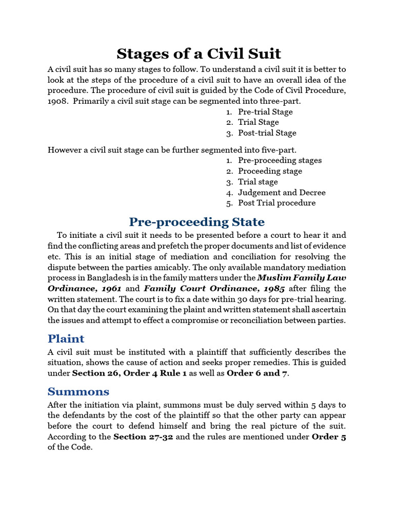 CPC_Stages[1] | PDF | Lawsuit | Judgment (Law)