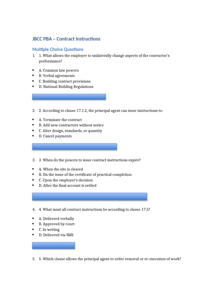 Theme 7 JBCC - PBA - Multiple - Choice - Questions | PDF ...