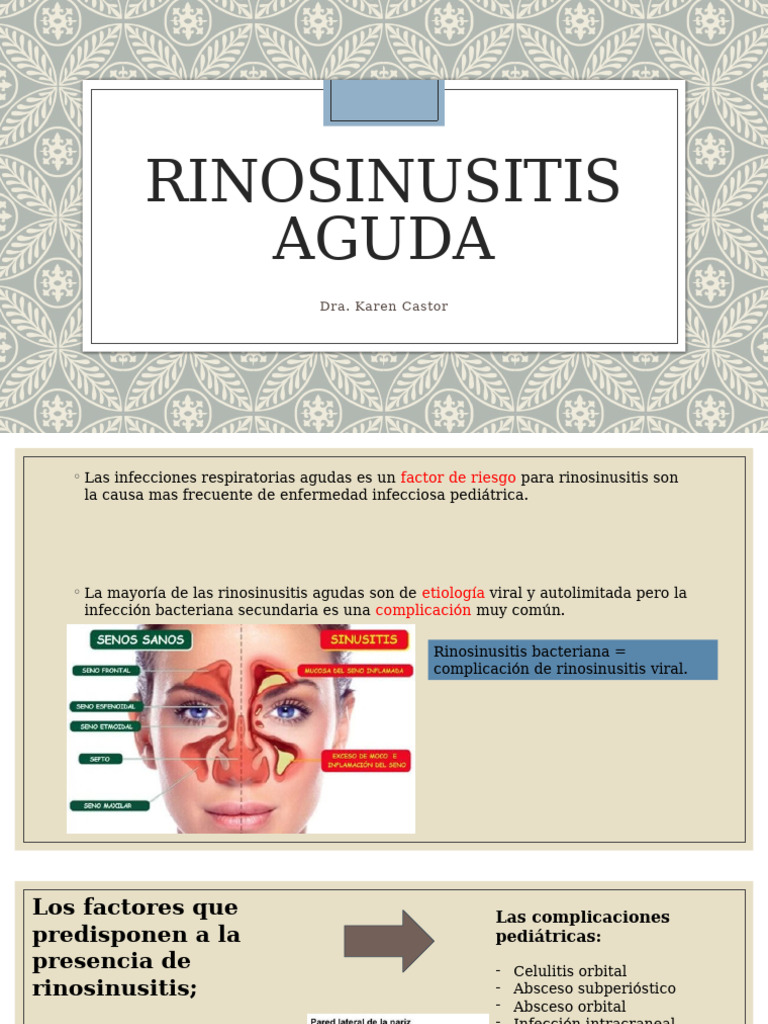 Rinosinusitis Aguda | PDF | Enfermedades y trastornos | Especialidades ...