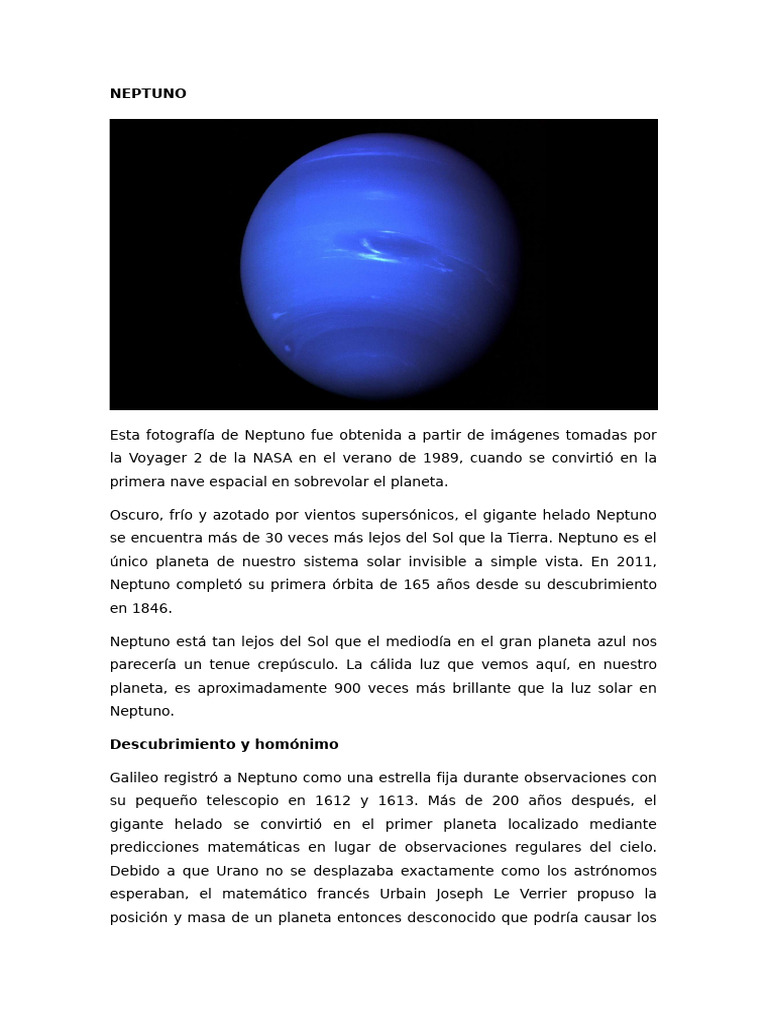 NEPTUNO | PDF | Neptuno | Planetas