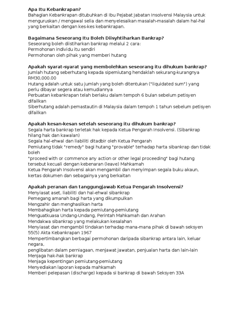 Apa Itu Kebankrapan | PDF