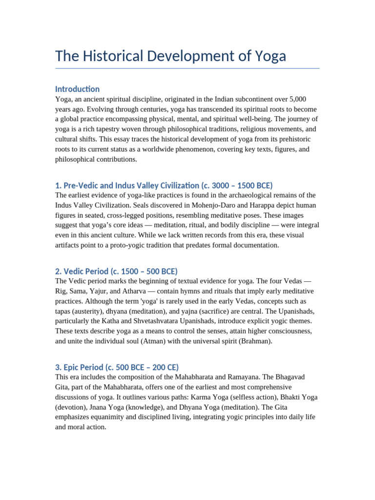 Historical Development of Yoga | PDF | Yoga | Vedas