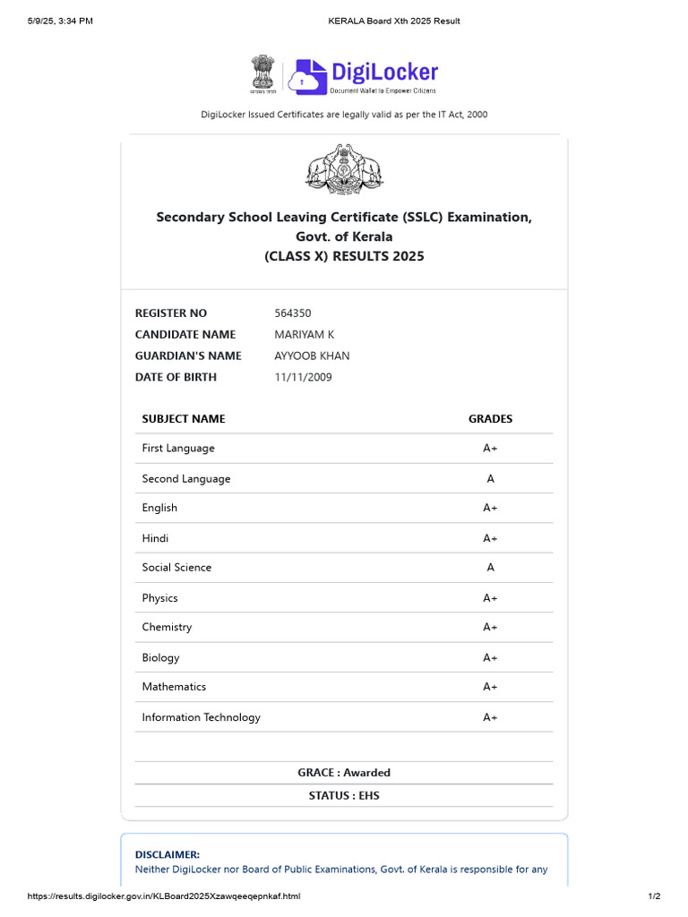 KERALA Board XTH 2025 Result | PDF | Student Assessment And Evaluation | Schools