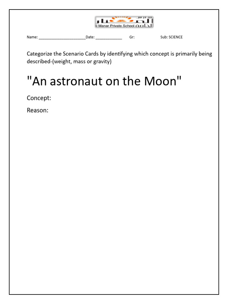 An Astronaut On The Moon | PDF | Weight | Mass