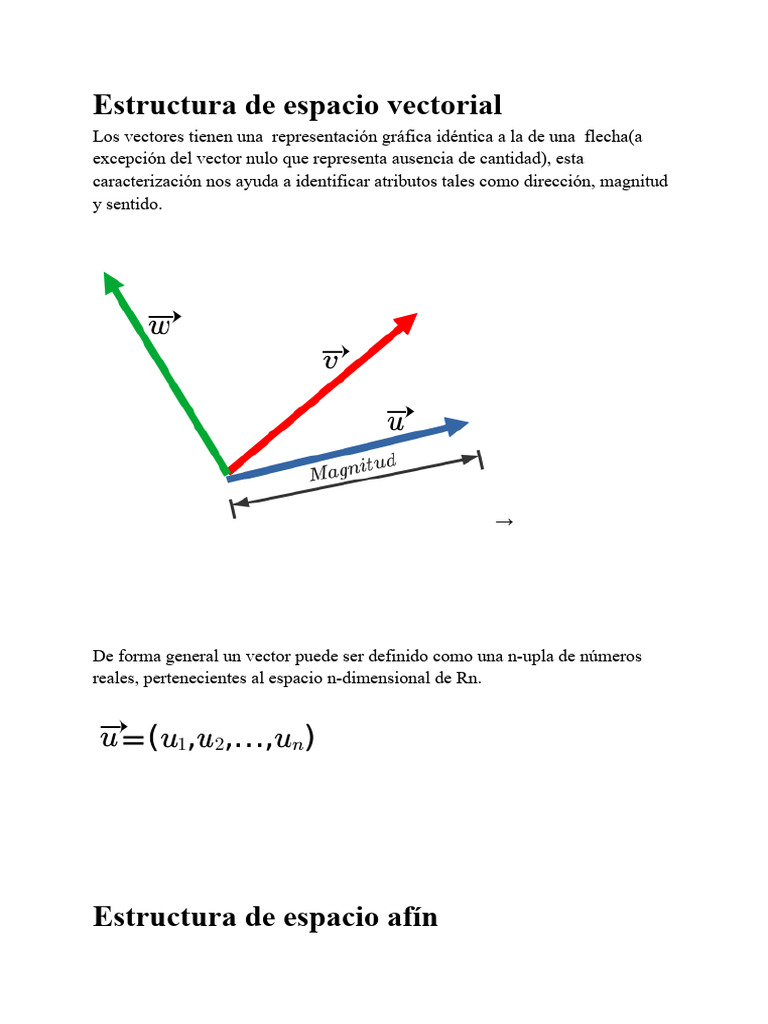 Espacio Vectorial | PDF | Vector Euclidiano | Espacio vectorial