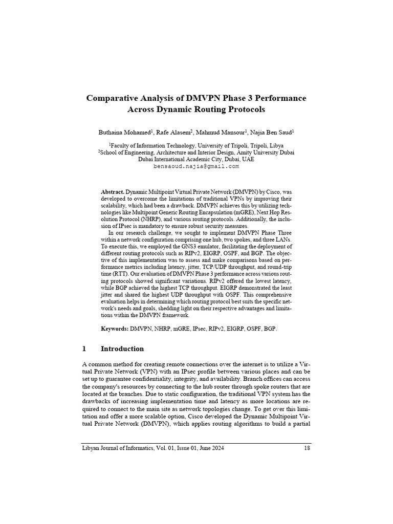 Comparative Analysis of DMVPN Phase3 Performance Across Dynamic Routing ...