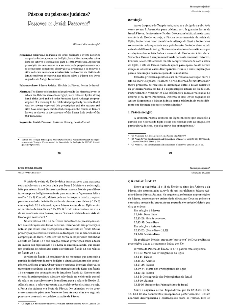 Páscoa Ou Páscoas Judaicas_gilvan l Araújo | PDF