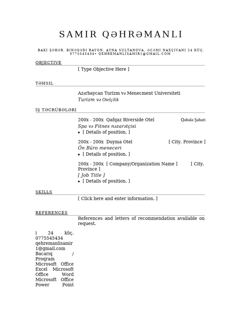 CV Formasi 1 | PDF
