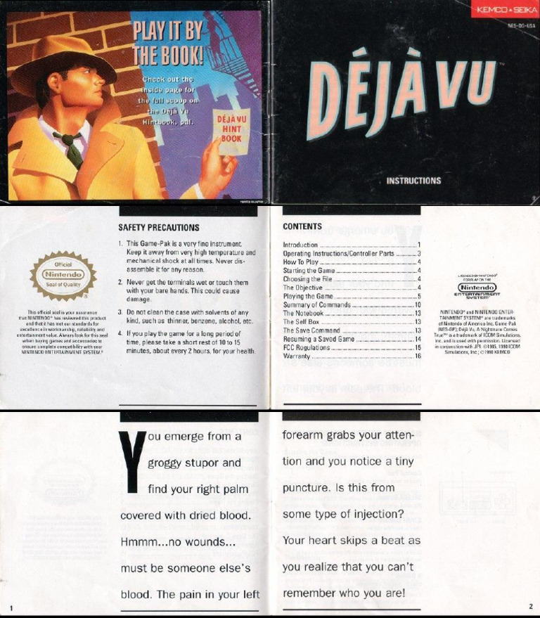 Déjá Vu Game Manual | PDF