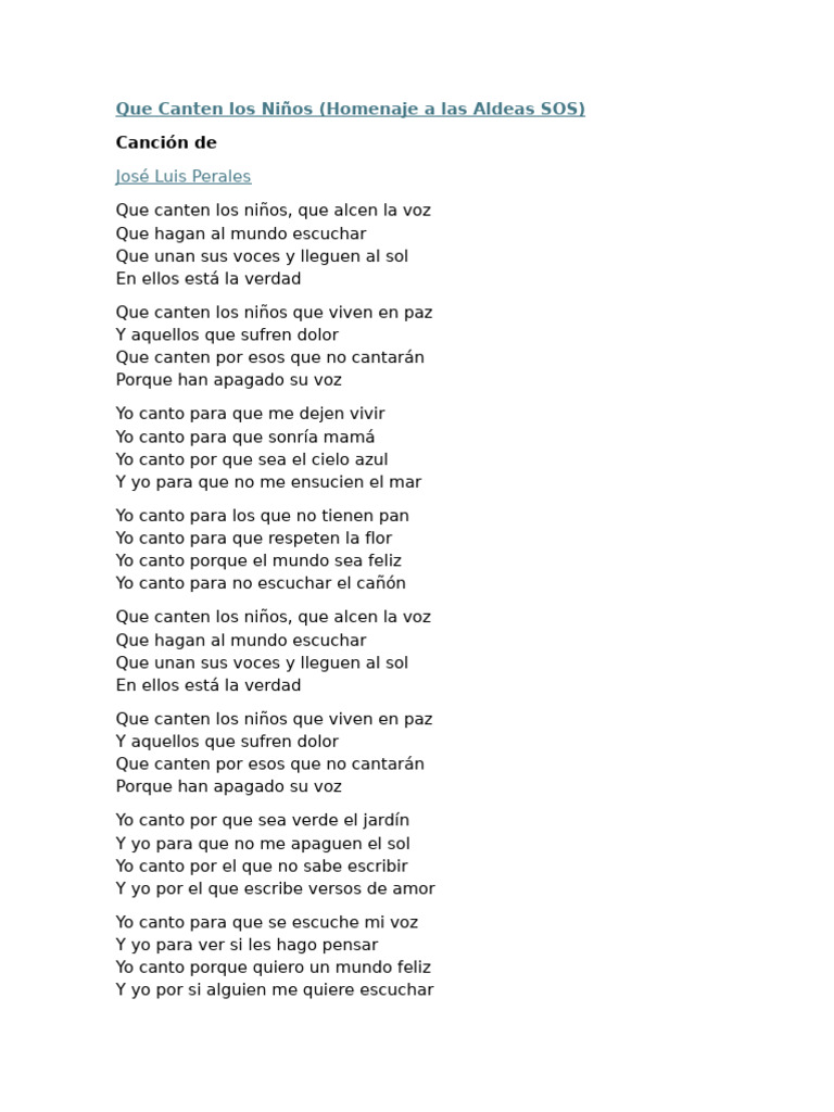 Que Canten Los Niños | PDF