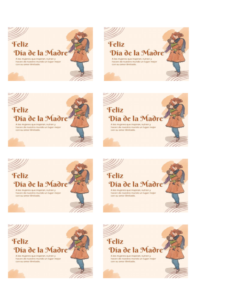 Tarjetas De Dia De Las Madres Pdf