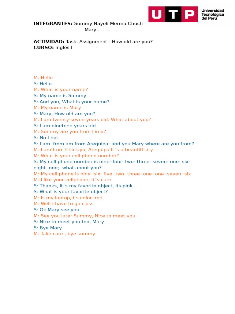 INGLES Task 03 | PDF