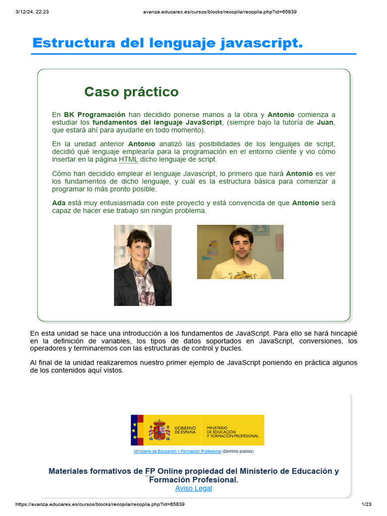 Tema 2 Estructura Del Lenguaje Javascript Pdf Script Java Lenguaje De Programación