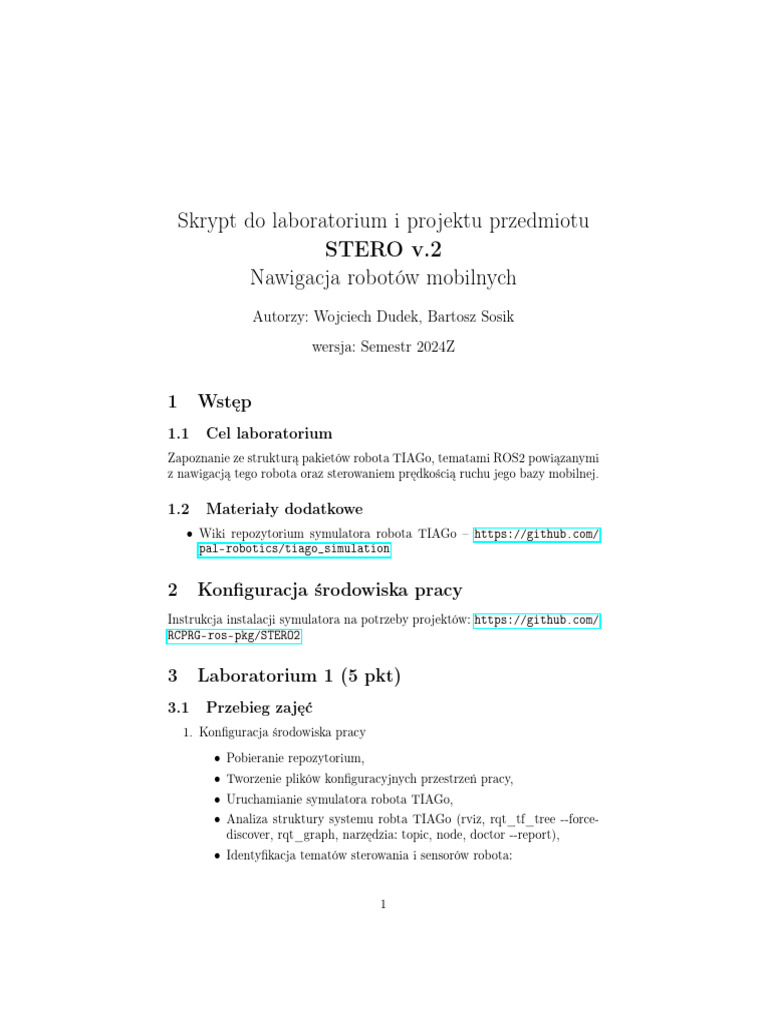 Skrypt STERO Nawigacja 24Z | PDF