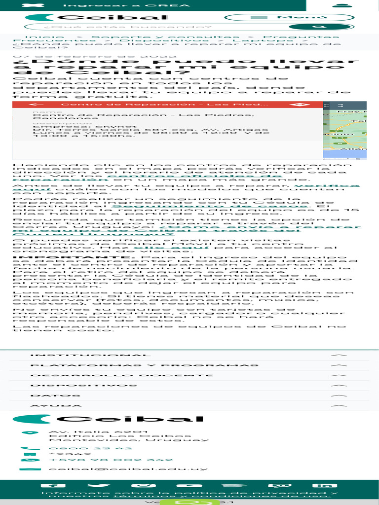 ¿Dónde Puedo Llevar A Reparar Mi Equipo de Ceibal - Ceibal | PDF ...