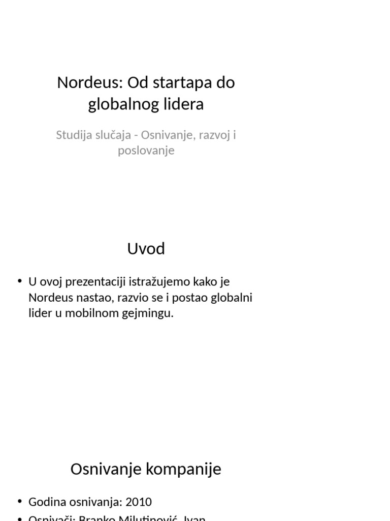 Nordeus Case Study Prezentacija | PDF