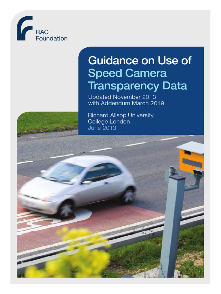 Revised Guidance On Use of Speed Camera Transparency Data With March ...