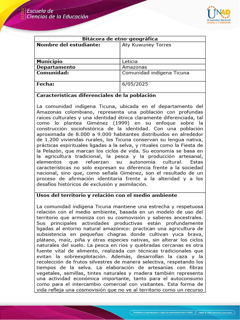 Anexo 1 Bitácora de Etno-geografica | PDF | Selva | Agricultura