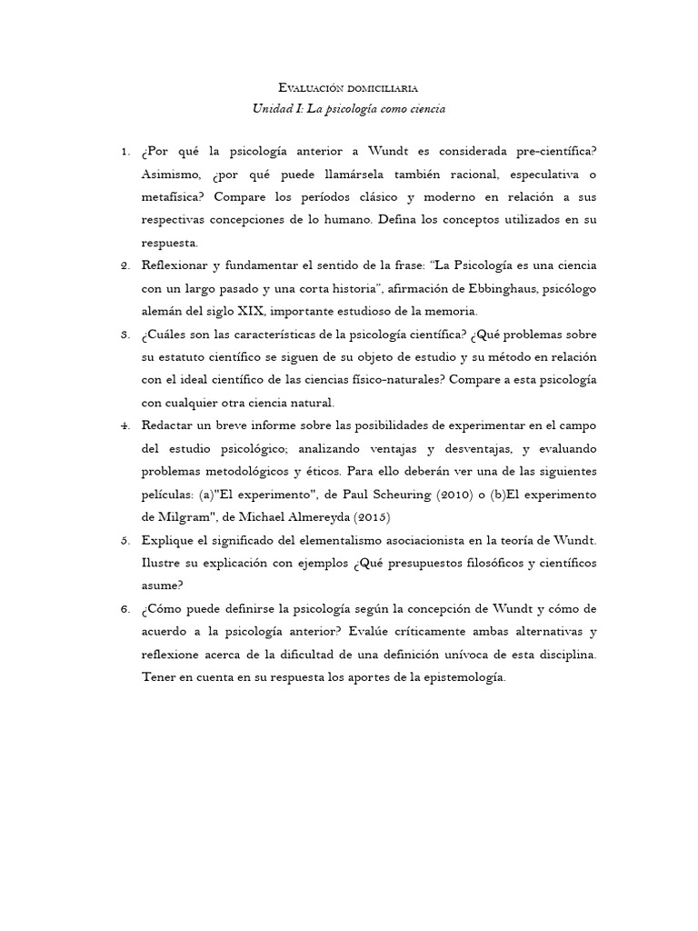 Evaluaci-N Domiciliaria (Psicolog-A) | PDF