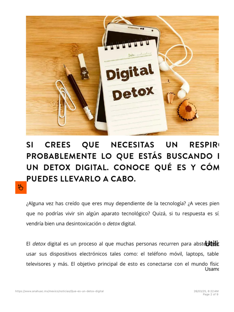 ¿Qué Es Un Detox Digital y en Qué Podría Ayudarme | PDF | Estrés (biología)