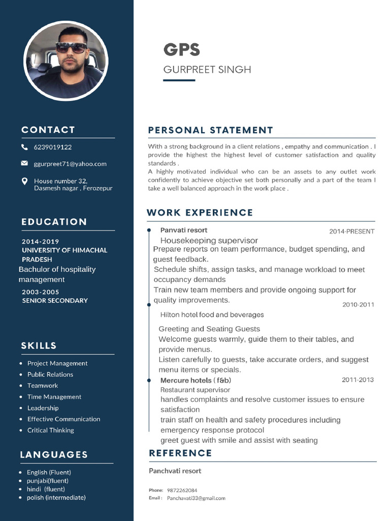 Blue Simple Professional CV Resume | PDF