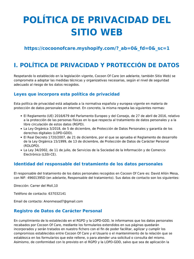 Politica Priv Acid Add A To S | PDF | Política de privacidad | Privacidad