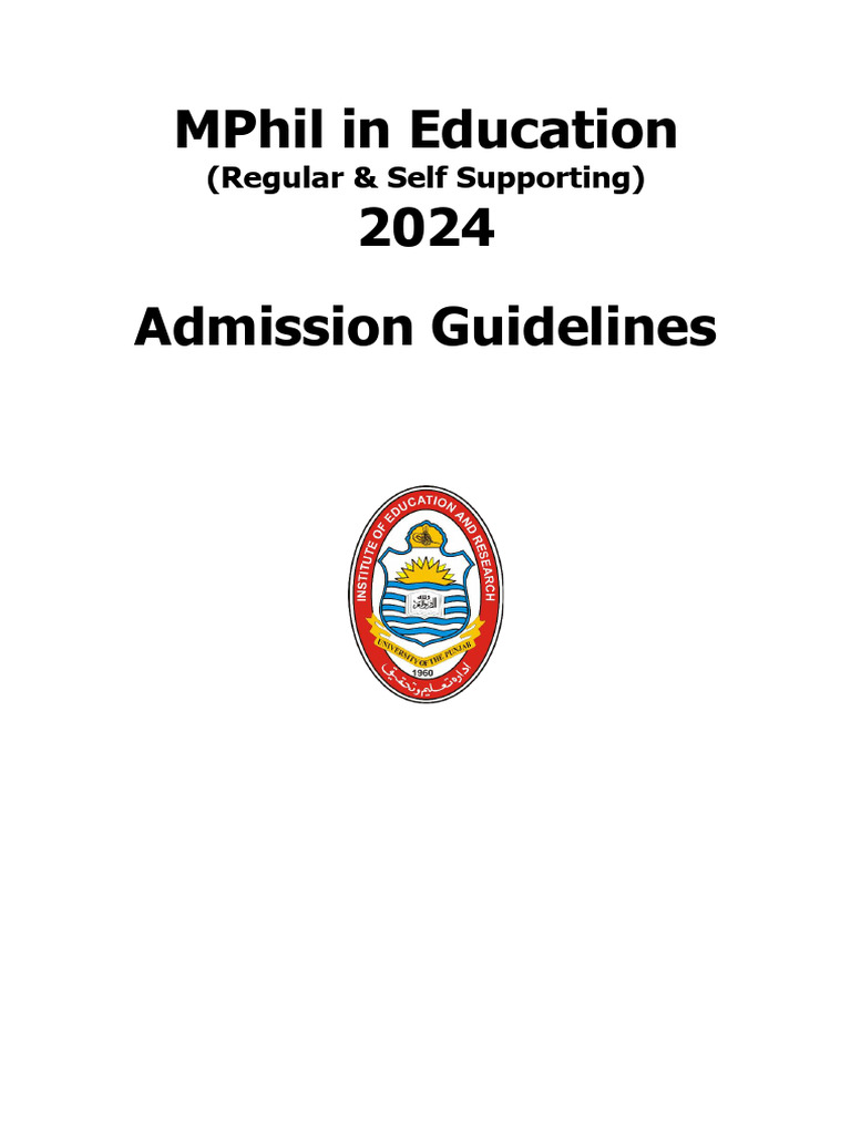 MPhil Education Admission Guidelines | PDF | University And College Admission | Academic Degree