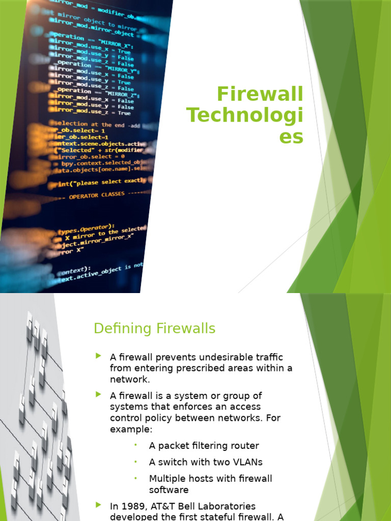 Firewall Technologies | PDF | Firewall (Computing) | Computer Network