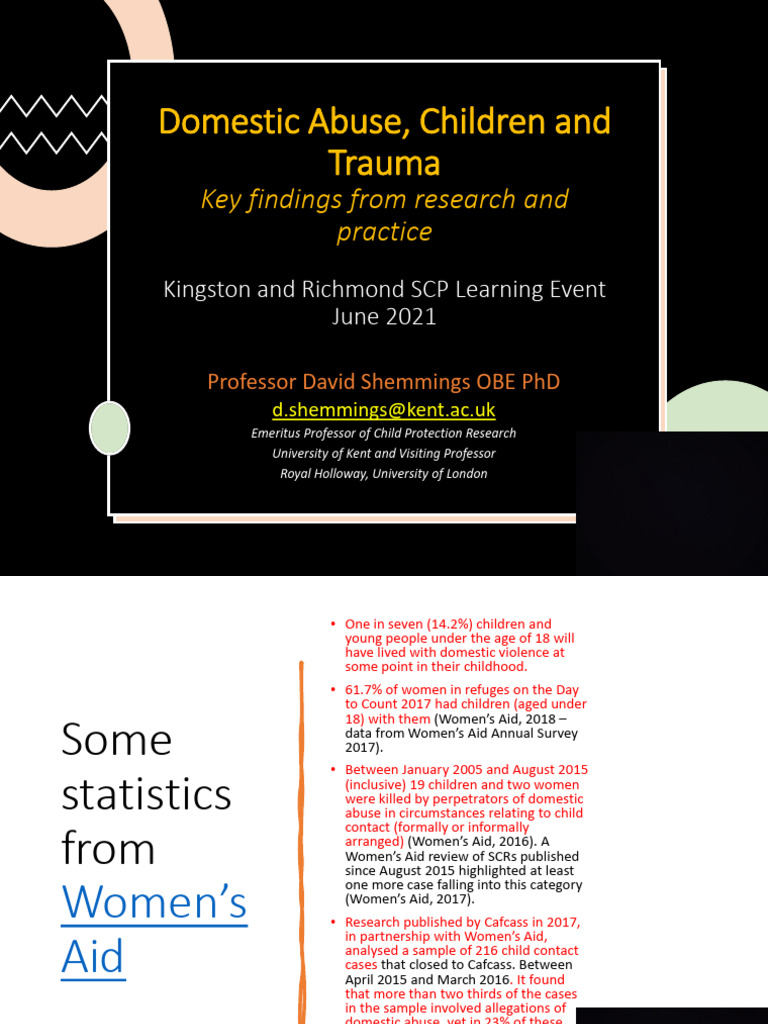 Domestic Abuse Children and Trauma David Shemmings | PDF | Domestic ...