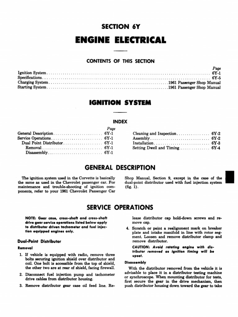 11 1953 CORV-Engine Electrical | PDF | Distributor | Vehicle Parts
