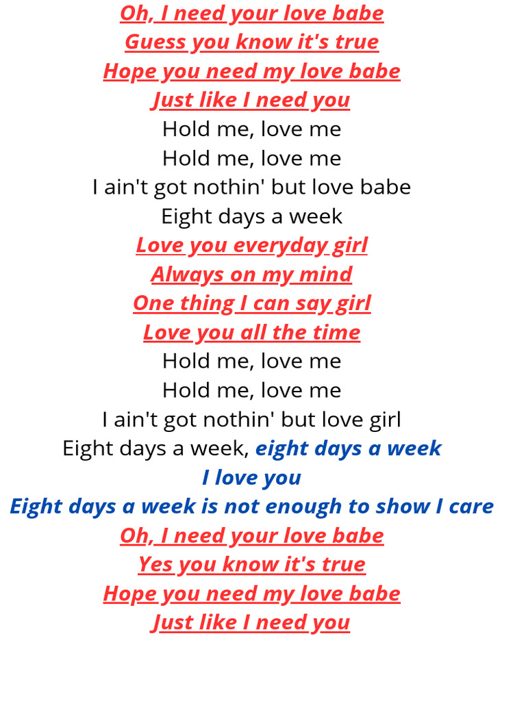 Eight Days A Week Letra | PDF