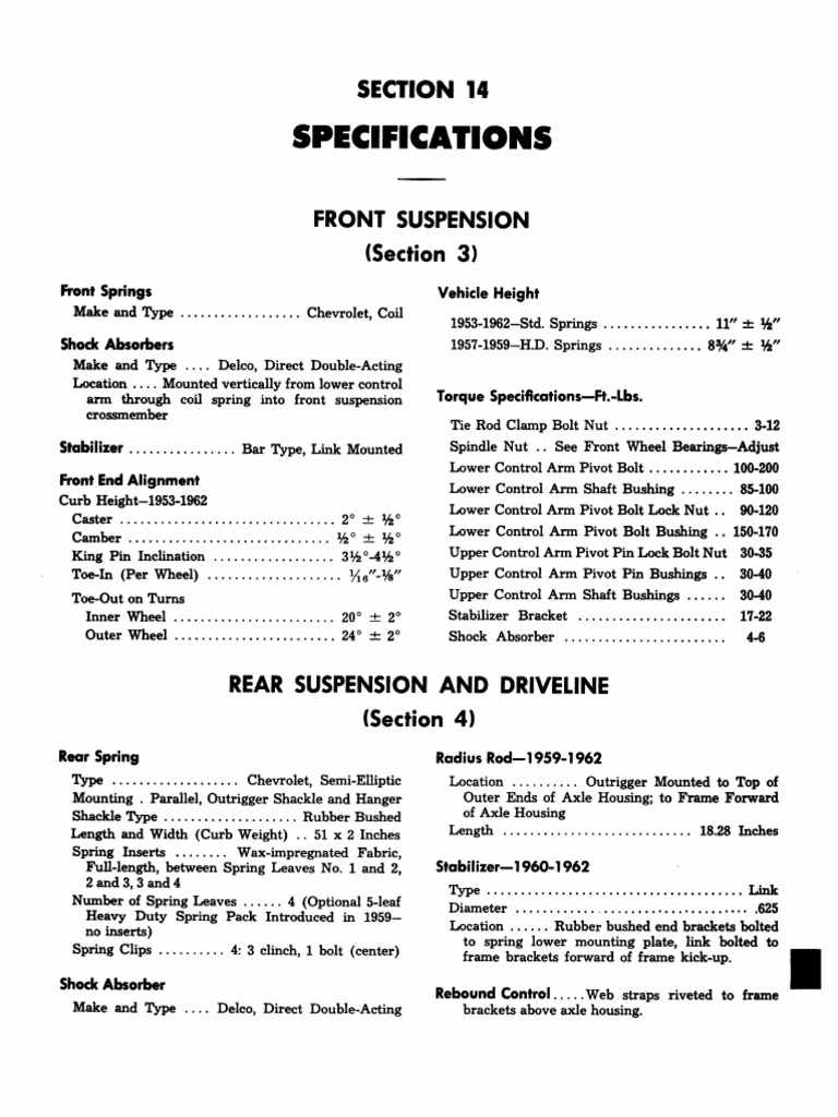 19 1953 CORV-Specifications | PDF | Piston | Axle