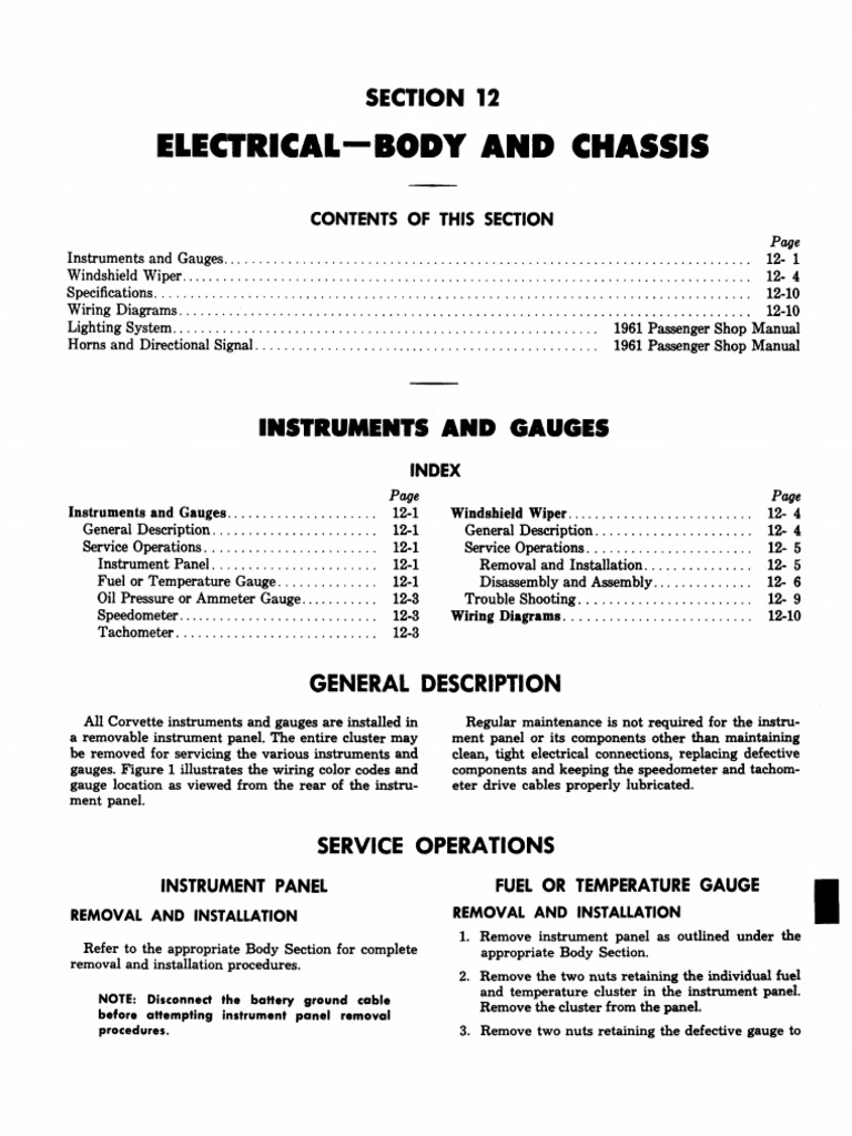 17 1953 CORV-Body & Chassis Electrical | PDF | Switch | Gear